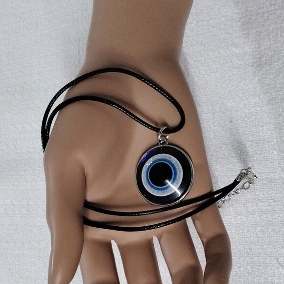 Accessories | Men Evil Eye Pendant Necklace Silver Tone Leather Cord ...